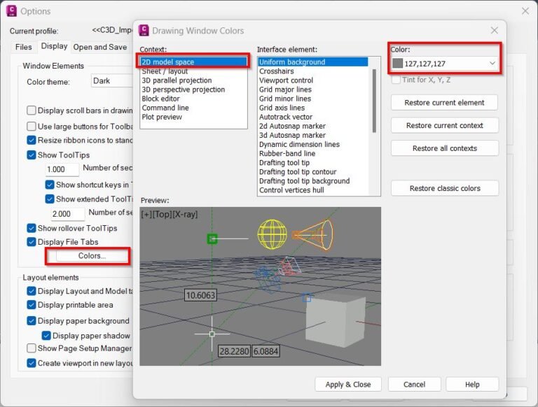 Change Background Color - Civil Engineering Tools